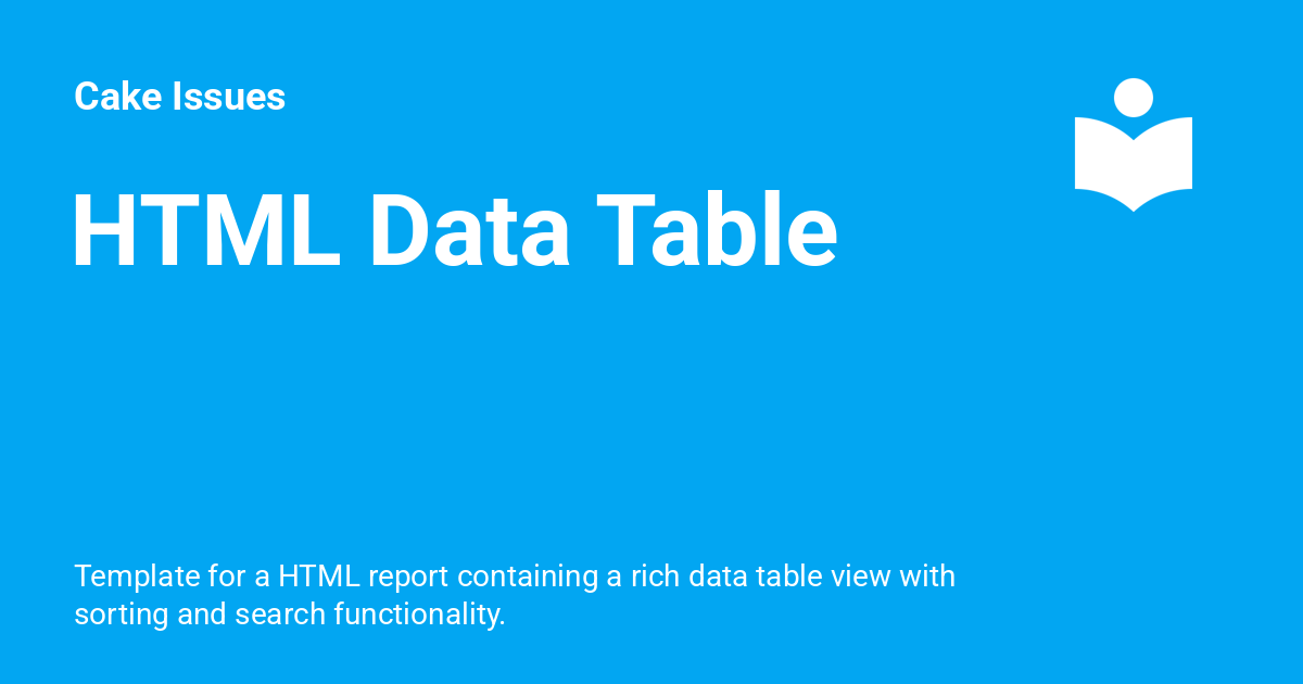 HTML Data Table - Cake Issues